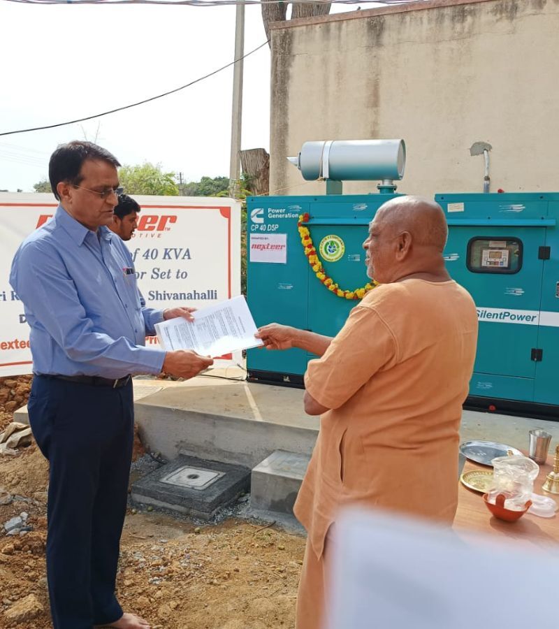 Nexteer Automotive DG donation | RAMAKRISHNA MISSION, Shivanahalli
